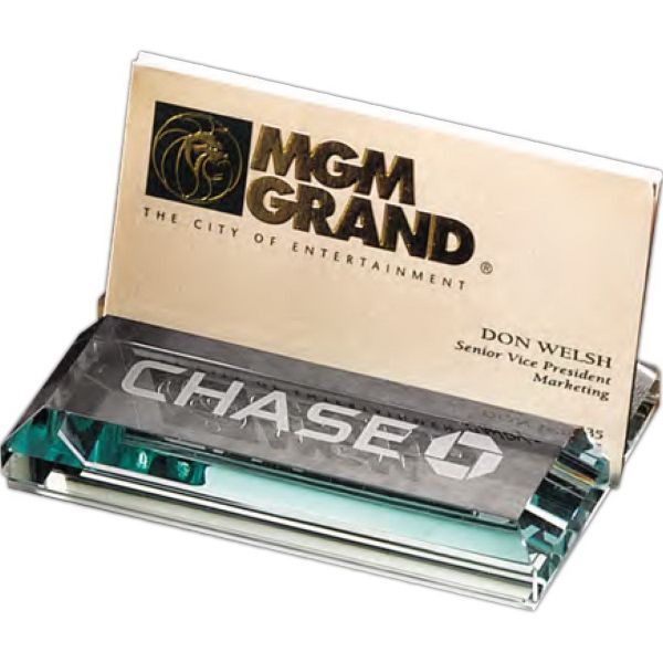 Custom Atrium (TM) Glass Business Card Holder with your logo ...