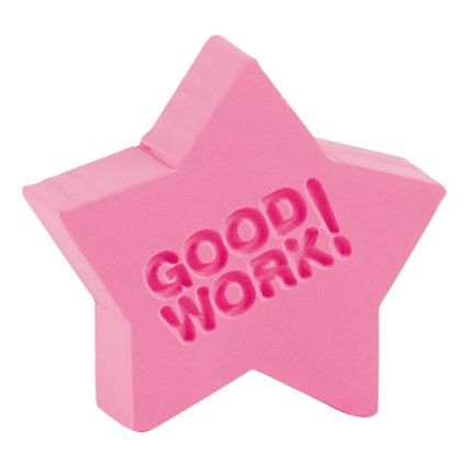 Good Work Star Pencil Top Eraser with your logo | ImprintLogo.com