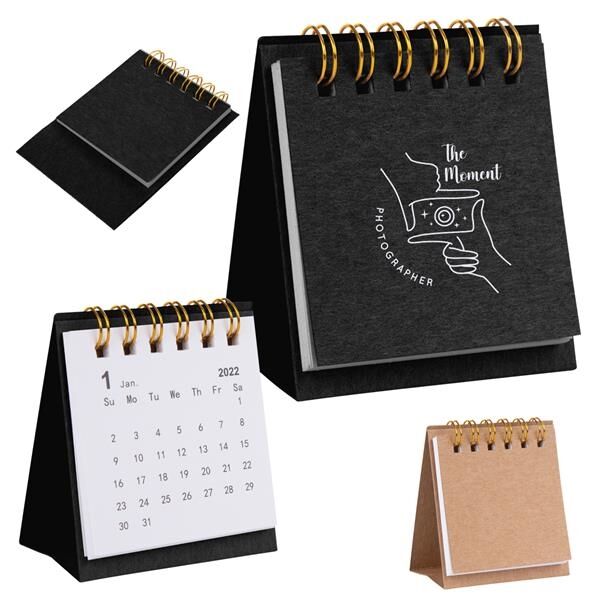 Custom Printed Kraft Paper Mini Desk Calendar with your logo ...