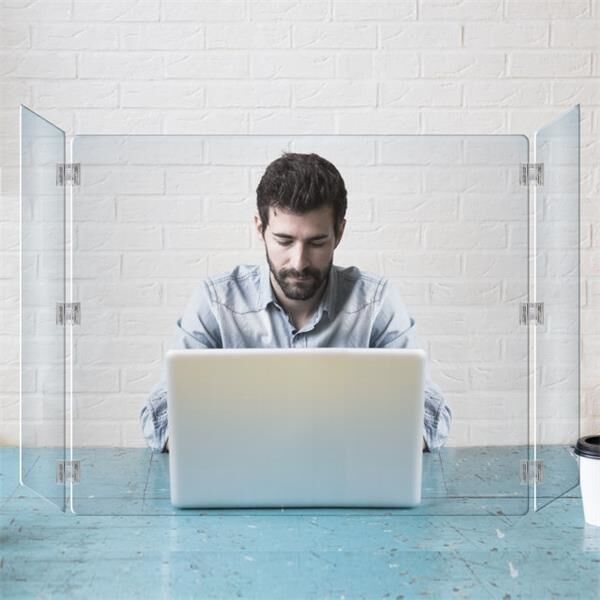 Custom 23.5" x 31.5" Large 3-Panel Desk Shield with your logo ...