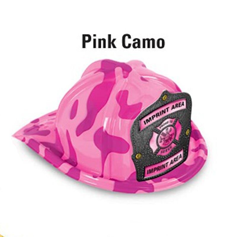 Modern Pink Camo Fire Hats Custom with your logo | ImprintLogo.com