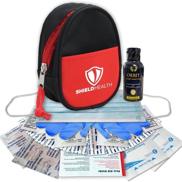 Zipper Tote Essential First Aid Kit with your logo | ImprintLogo.com